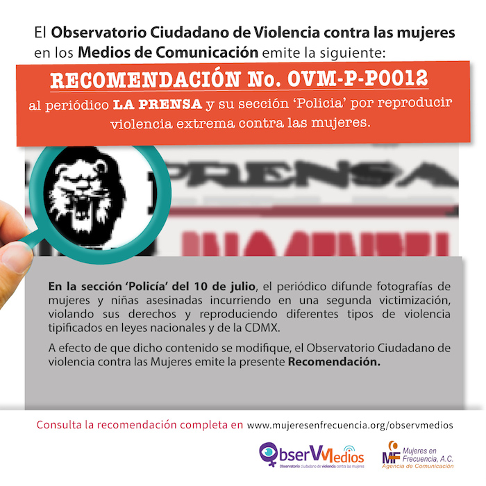 Recomendación: OVM-P-0012/2020/La Prensa - Mujeres en Frecuencia