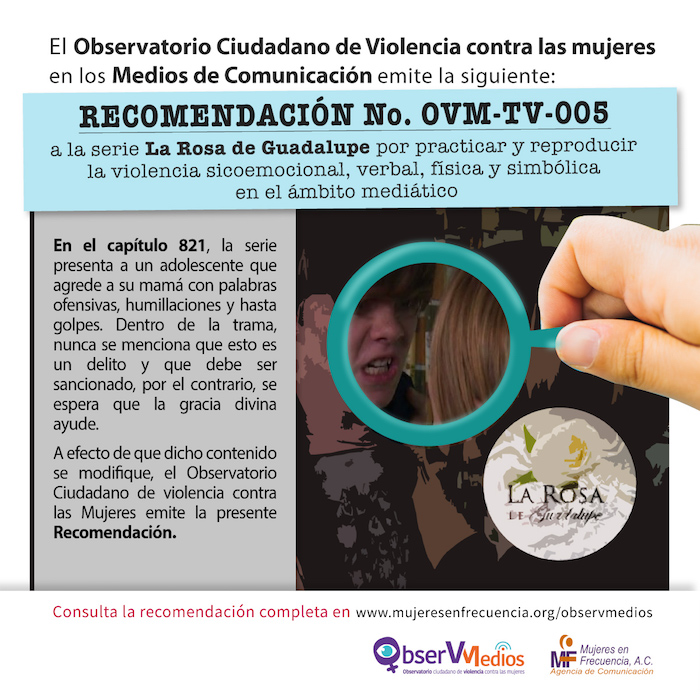 Recomendación: OVM-TV-005/2020/Televisa - Mujeres en Frecuencia