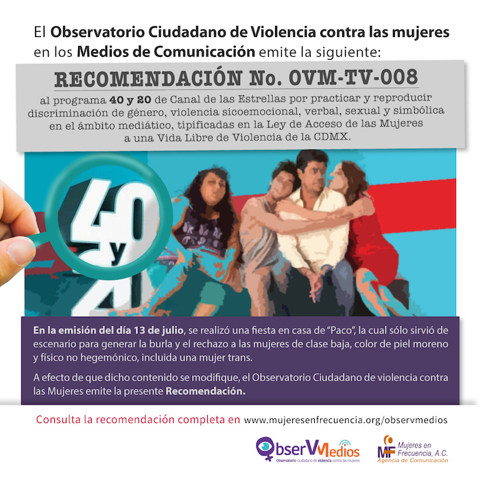 Recomendación: OVM-TV-008/2020/Televisa - Mujeres en Frecuencia